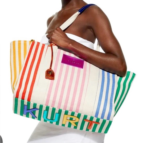 Kurt Geiger | Bags | Kurt Geiger Southbank Large Shopper Beach Stripe ...